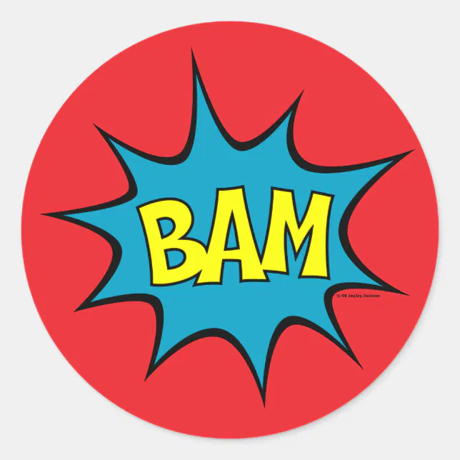 Bam! Classic Round Sticker | Zazzle