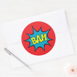 Bam! Classic Round Sticker | Zazzle