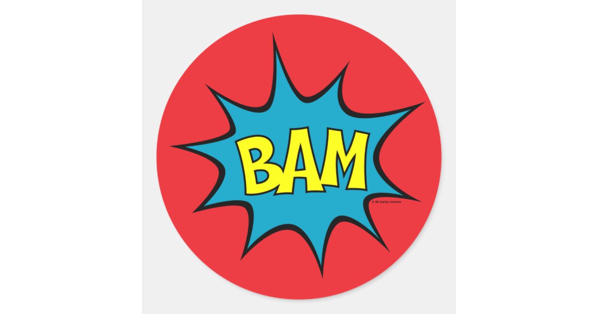 Bam! Classic Round Sticker | Zazzle