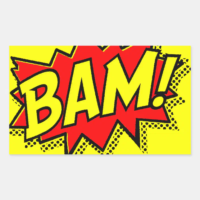 BAM COMICBOOK SOUNDS ACTIONS LOUD COMICS CARTOONS RECTANGULAR STICKER ...