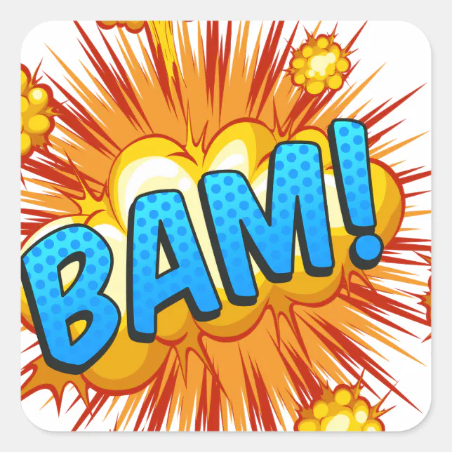 Bam Square Sticker | Zazzle