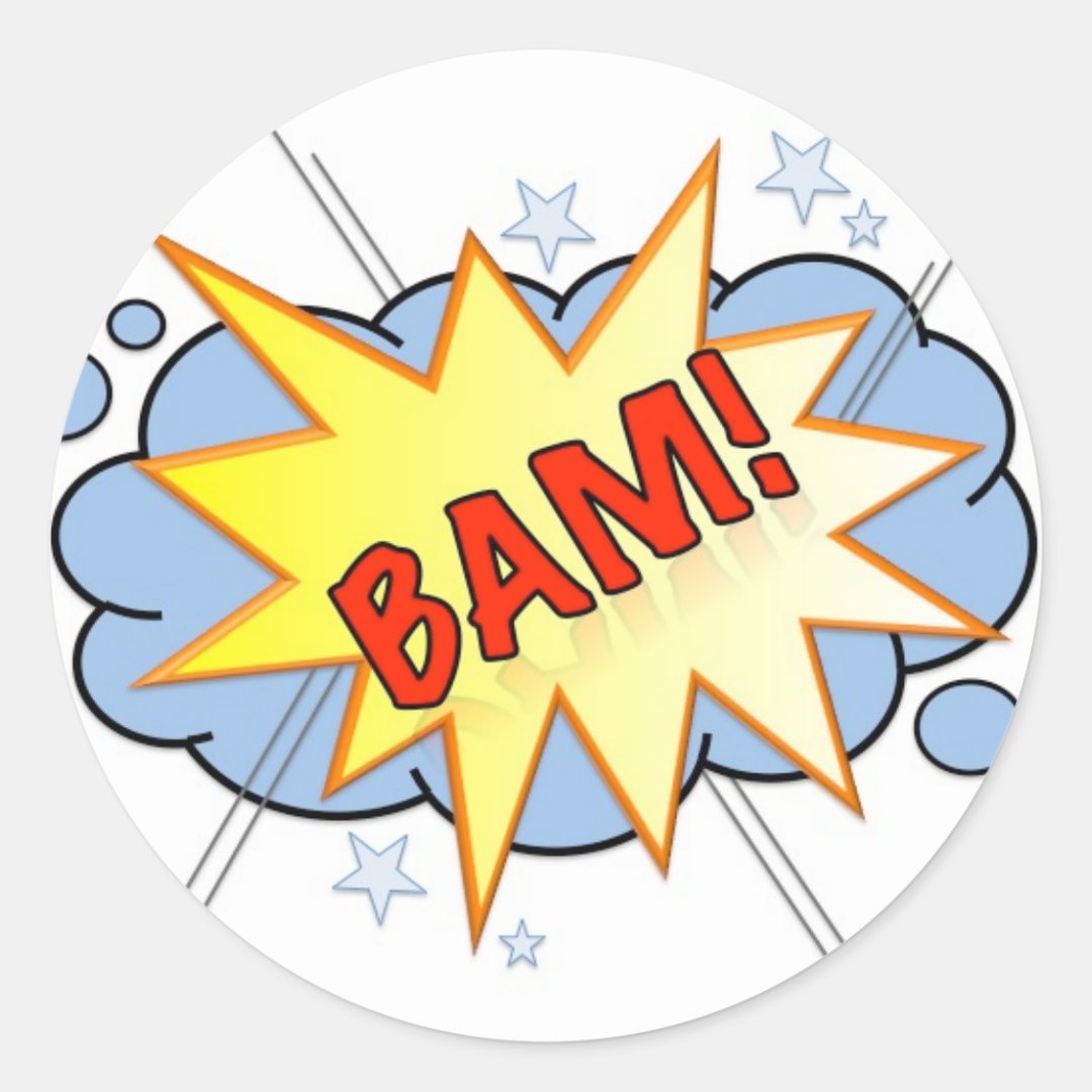 BAM! Vintage Comic Sticker | Zazzle