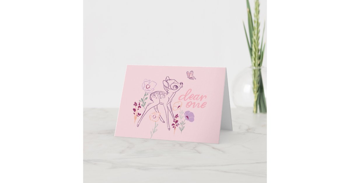 Bambi & Butterfly - Dear One Card | Zazzle