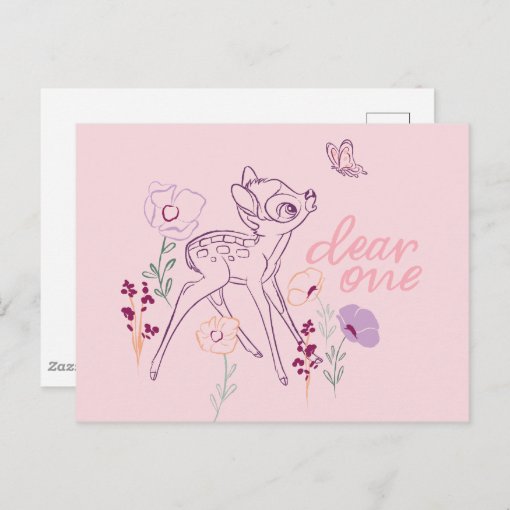 Bambi & Butterfly - Dear One Postcard | Zazzle
