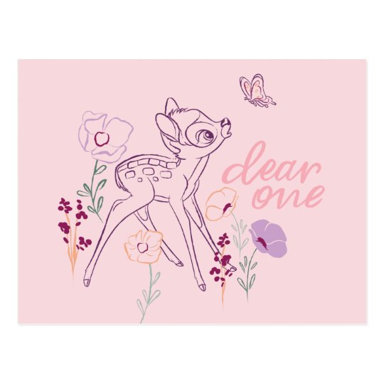 Bambi & Butterfly - Dear One Postcard | Zazzle.com