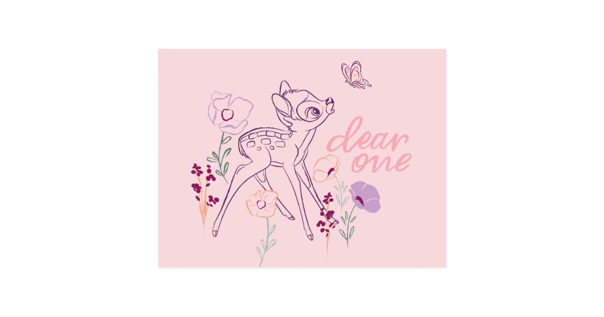 Bambi & Butterfly - Dear One Postcard | Zazzle.com