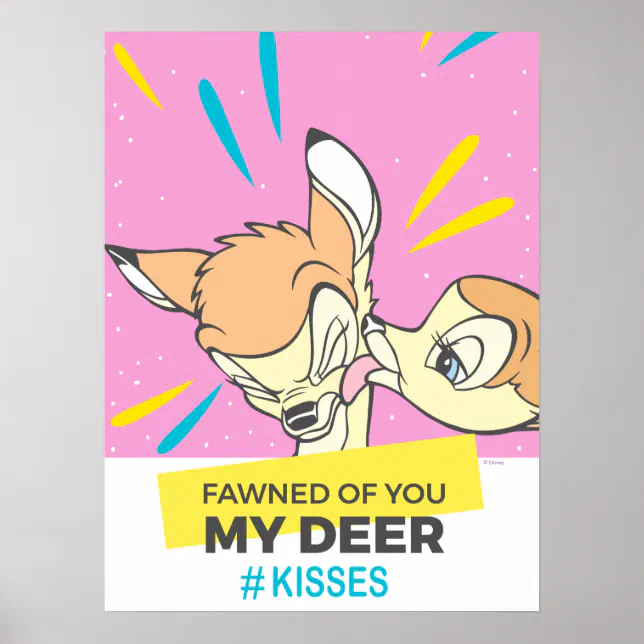Bambi & Faline "Fawned Of You My Deer" Poster | Zazzle