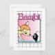 Bambi & Flower Retro Grid Graphic Postcard | Zazzle