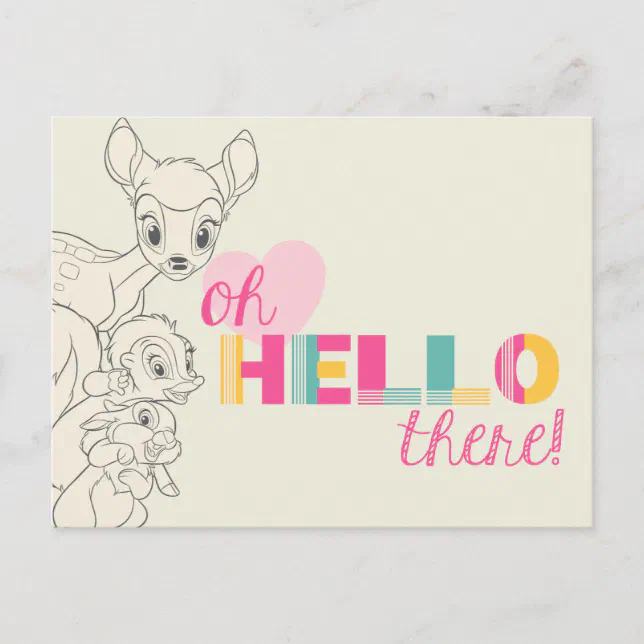 Bambi & Friends - Oh, Hello There Postcard | Zazzle