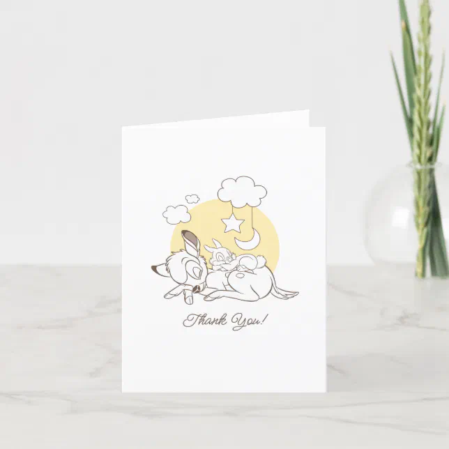 Bambi | Over the Moon Baby Shower Thank You Card | Zazzle