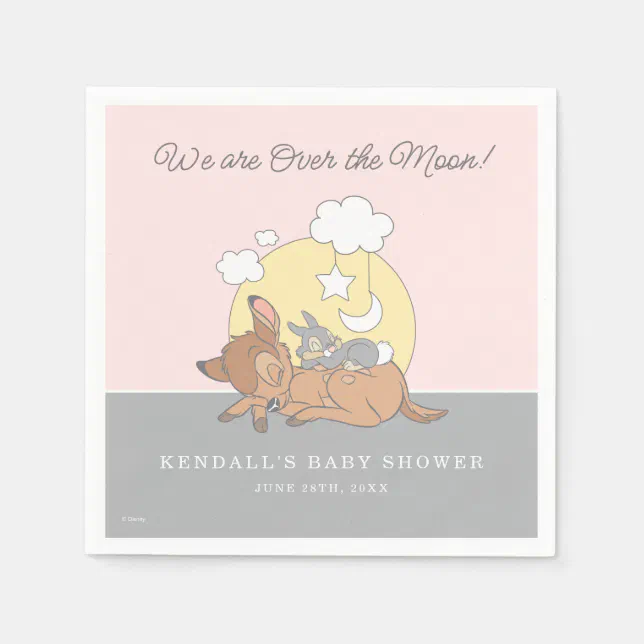 Bambi | Over the Moon Girl Baby Shower Napkins | Zazzle