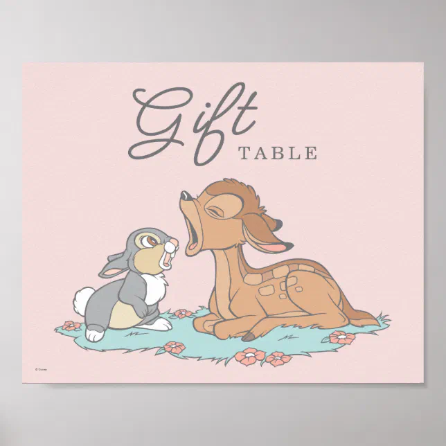 Bambi | Over the Moon Girl Baby Shower Poster | Zazzle