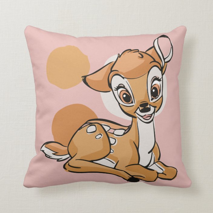 Bambi Sitting With A Smile Throw Pillow | Zazzle.com