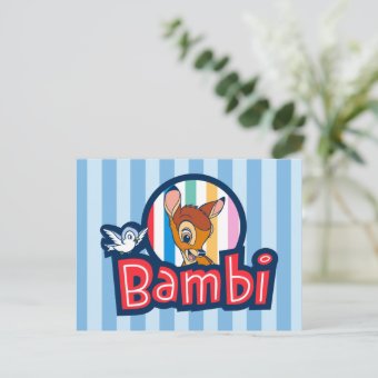 Bambi Striped Badge Postcard | Zazzle