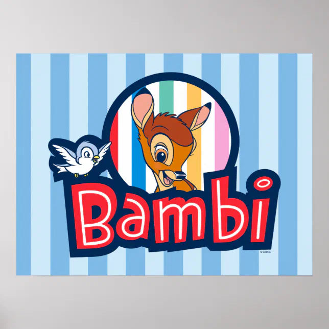 Bambi Striped Badge Poster | Zazzle