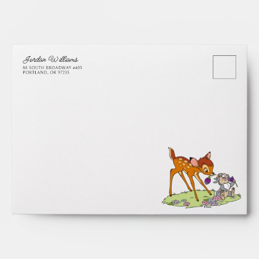 Bambi & Thumper Eating Clover Blossoms Envelope | Zazzle
