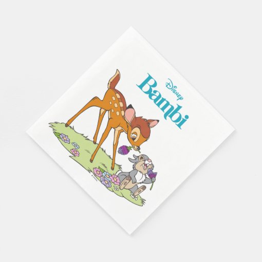 Bambi & Thumper Eating Clover Blossoms Napkins | Zazzle