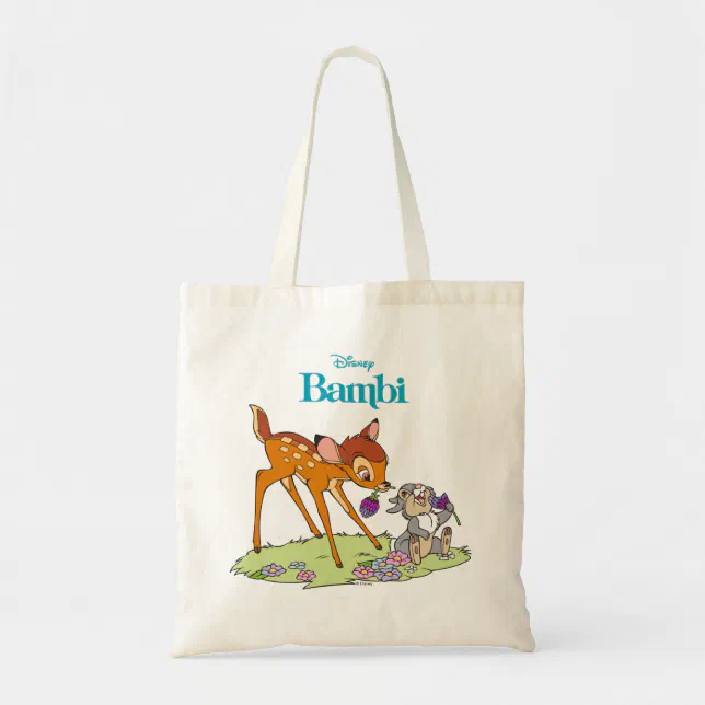Bambi & Thumper Eating Clover Blossoms Tote Bag | Zazzle