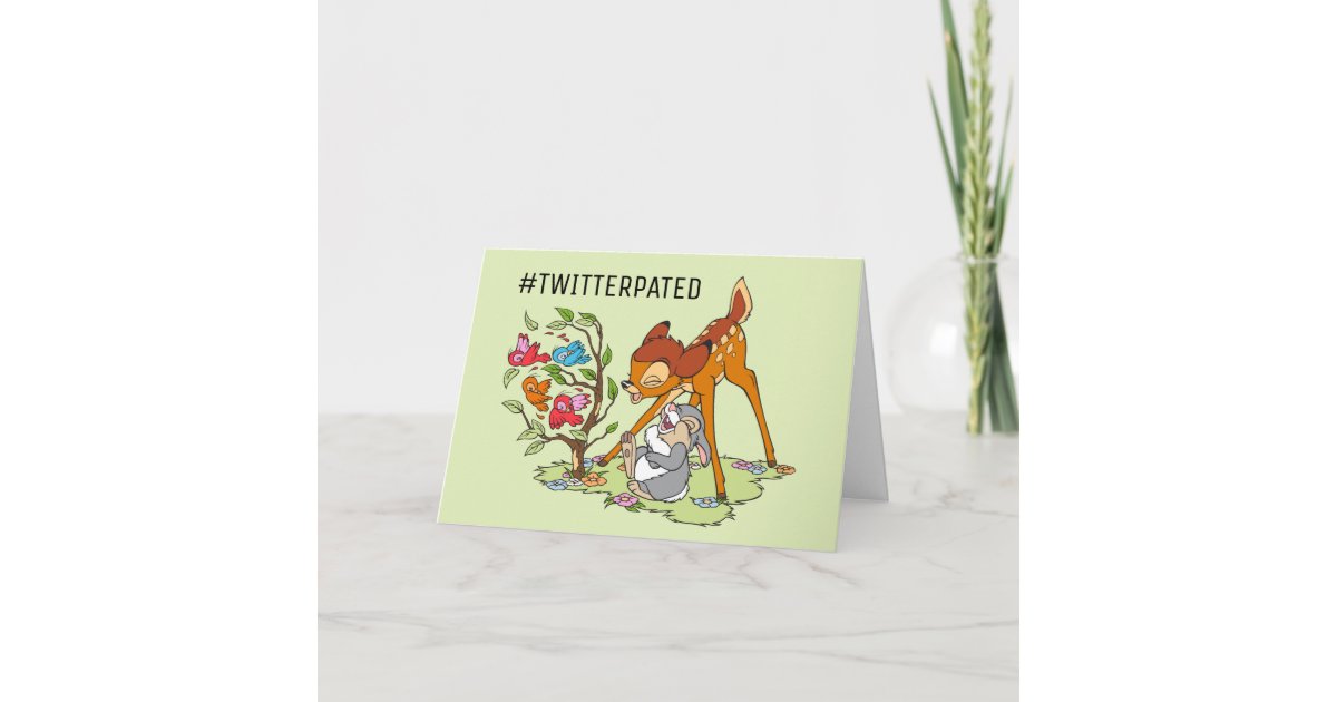 Bambi & Thumper Laughing At Birds Card | Zazzle