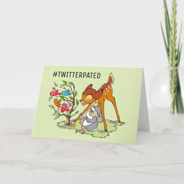 Bambi & Thumper Laughing At Birds Card | Zazzle
