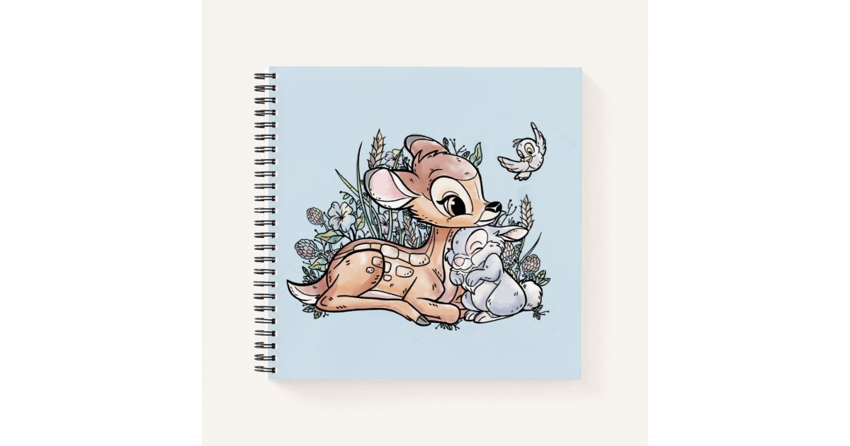 Bambi & Thumper Sitting In The Flowers Notebook | Zazzle