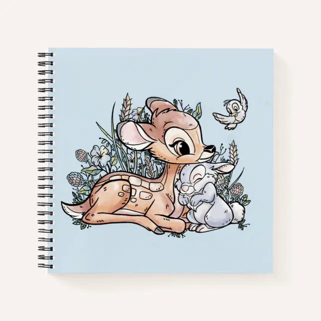 Bambi & Thumper Sitting In The Flowers Notebook | Zazzle