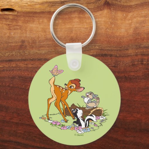Bambi With Butterfly On Tail Keychain | Zazzle