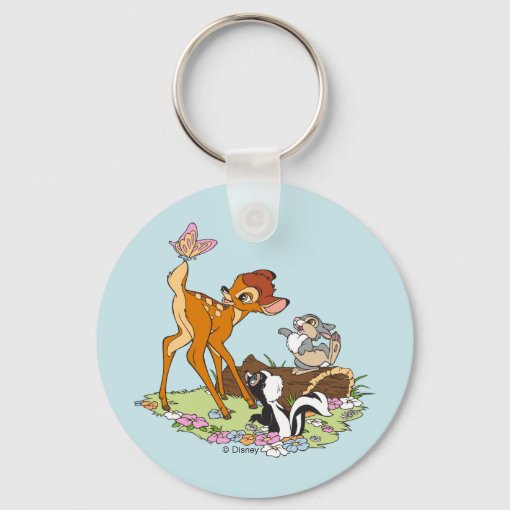 Bambi With Butterfly On Tail Keychain | Zazzle