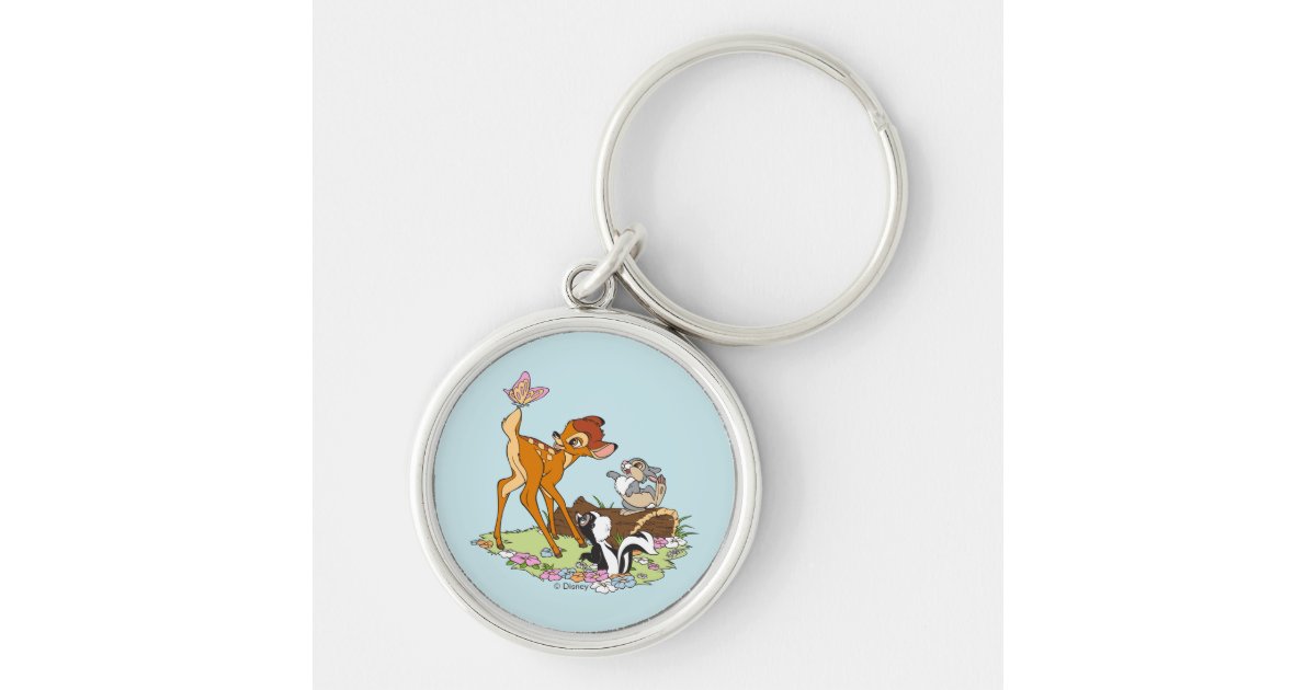 Bambi With Butterfly On Tail Keychain | Zazzle