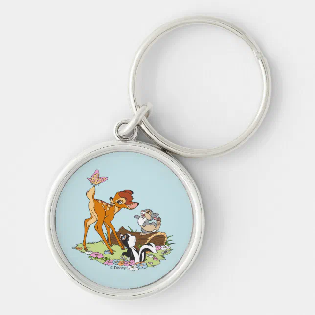 Bambi With Butterfly On Tail Keychain | Zazzle