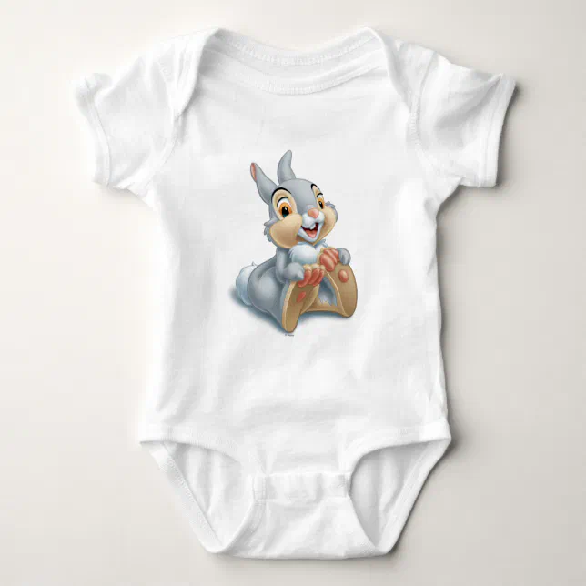 Bambi's Thumper Holding His Feet Baby Bodysuit | Zazzle