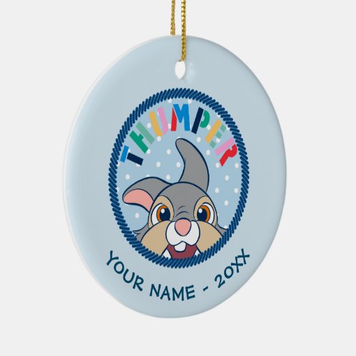 Bambi's Thumper Polka Dot Badge Ceramic Ornament | Zazzle