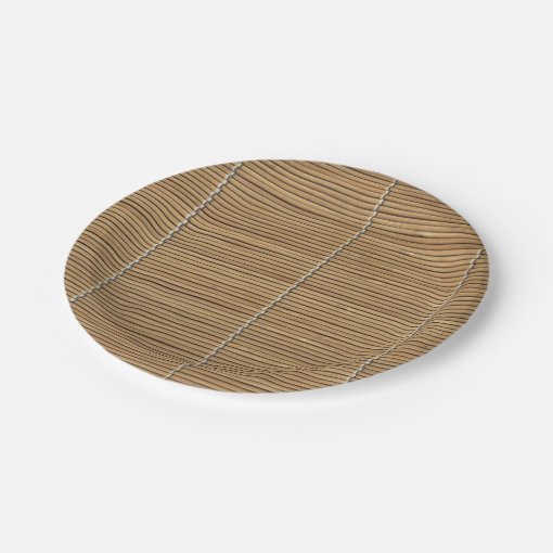 Bamboo Beach Mat 7 Inch Paper Plate | Zazzle