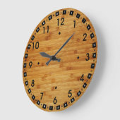 Bamboo Butcher Block Large Clock | Zazzle