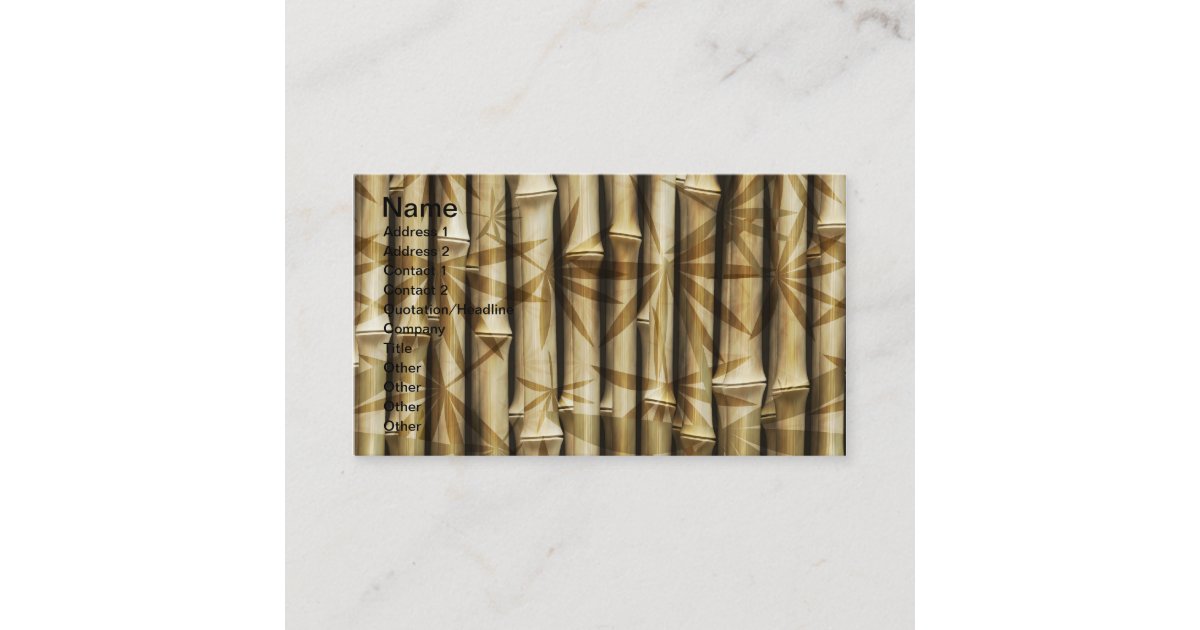 Bamboo Design Business Card | Zazzle