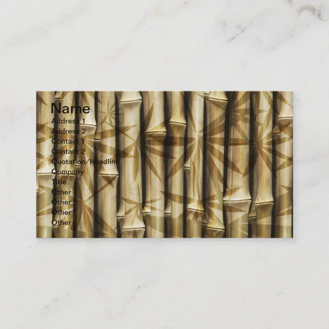 Bamboo Design Business Card | Zazzle