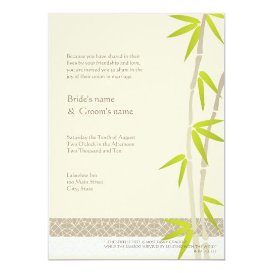 Bamboo Design Wedding Invitations | Zazzle.com