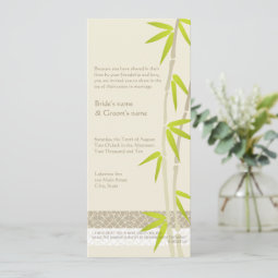 Bamboo Design Wedding Invitations | Zazzle