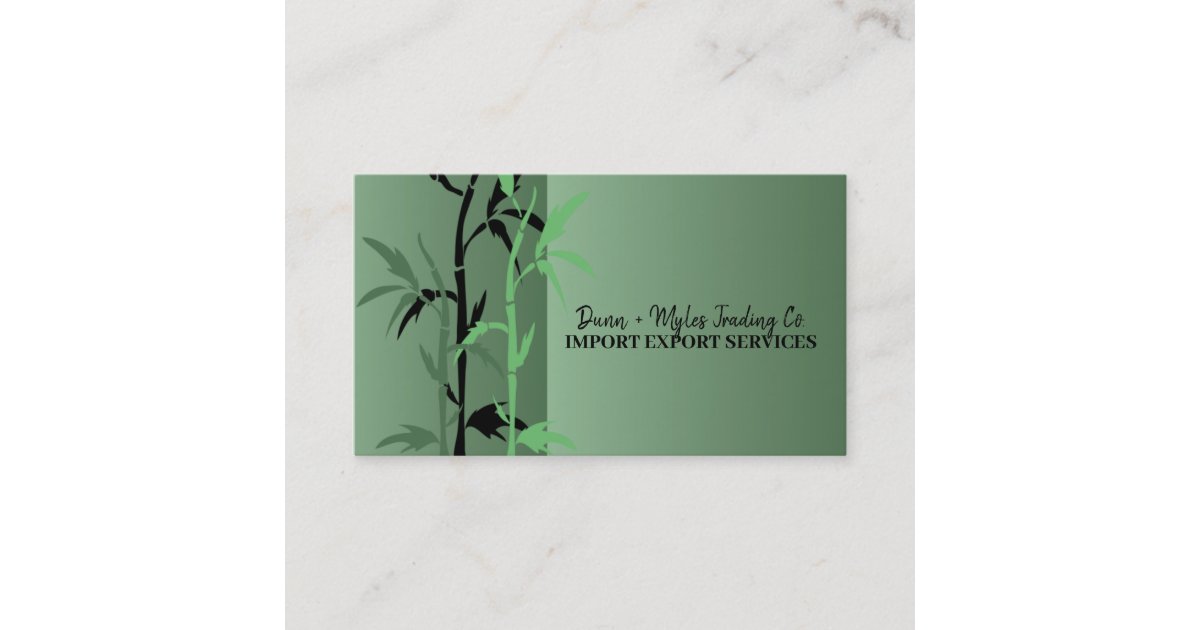 Bamboo Theme Import Export Business Card | Zazzle