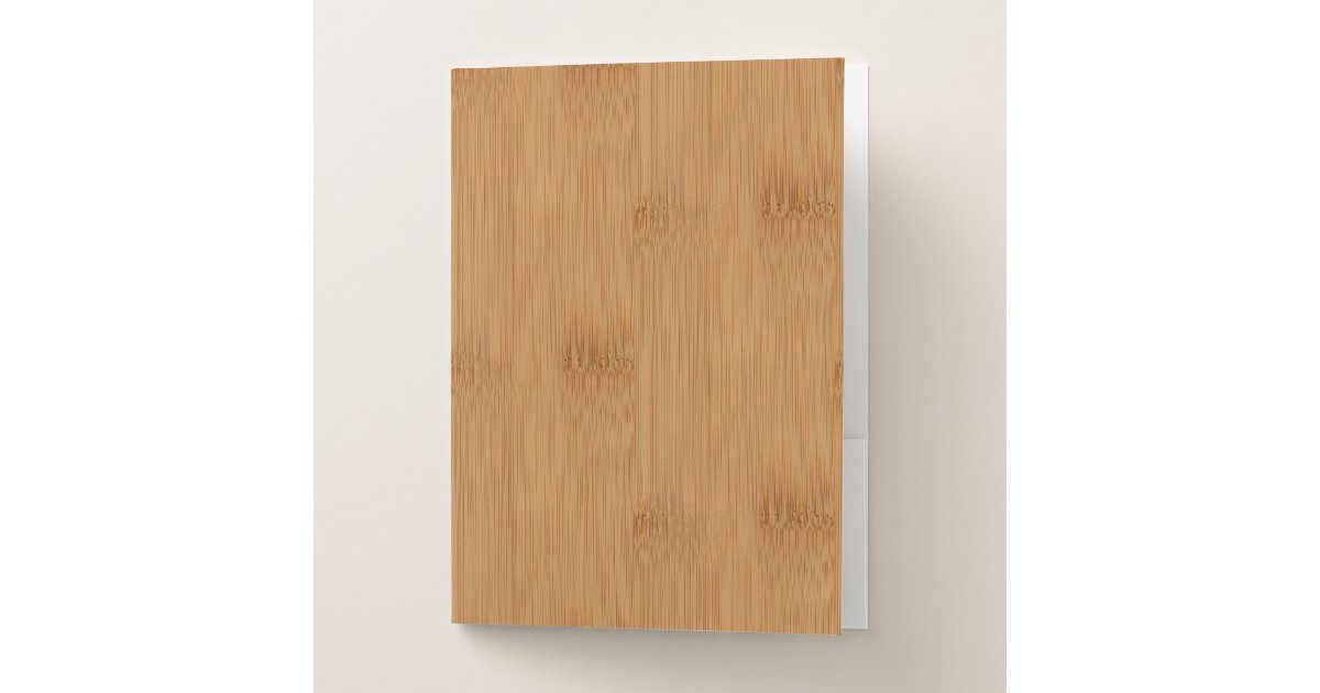 Bamboo Toast Wood Grain Look Pocket Folder | Zazzle