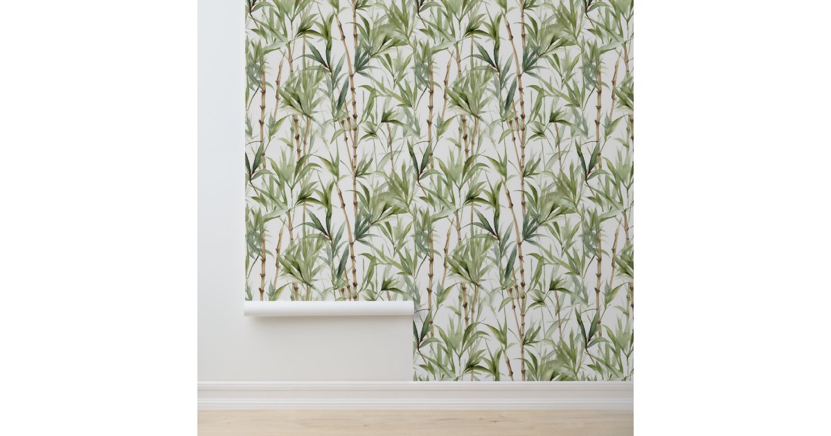Bamboo Trees Print Wallpaper | Zazzle