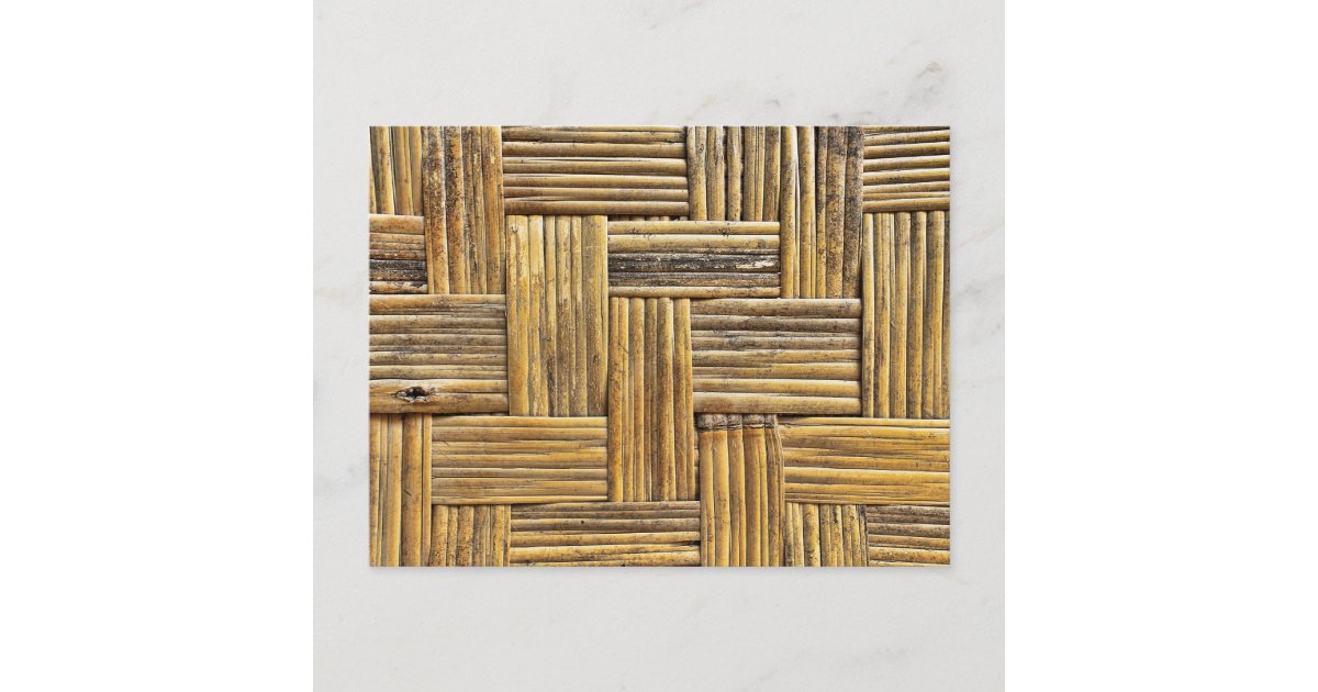 Bamboo weave texture postcard | Zazzle