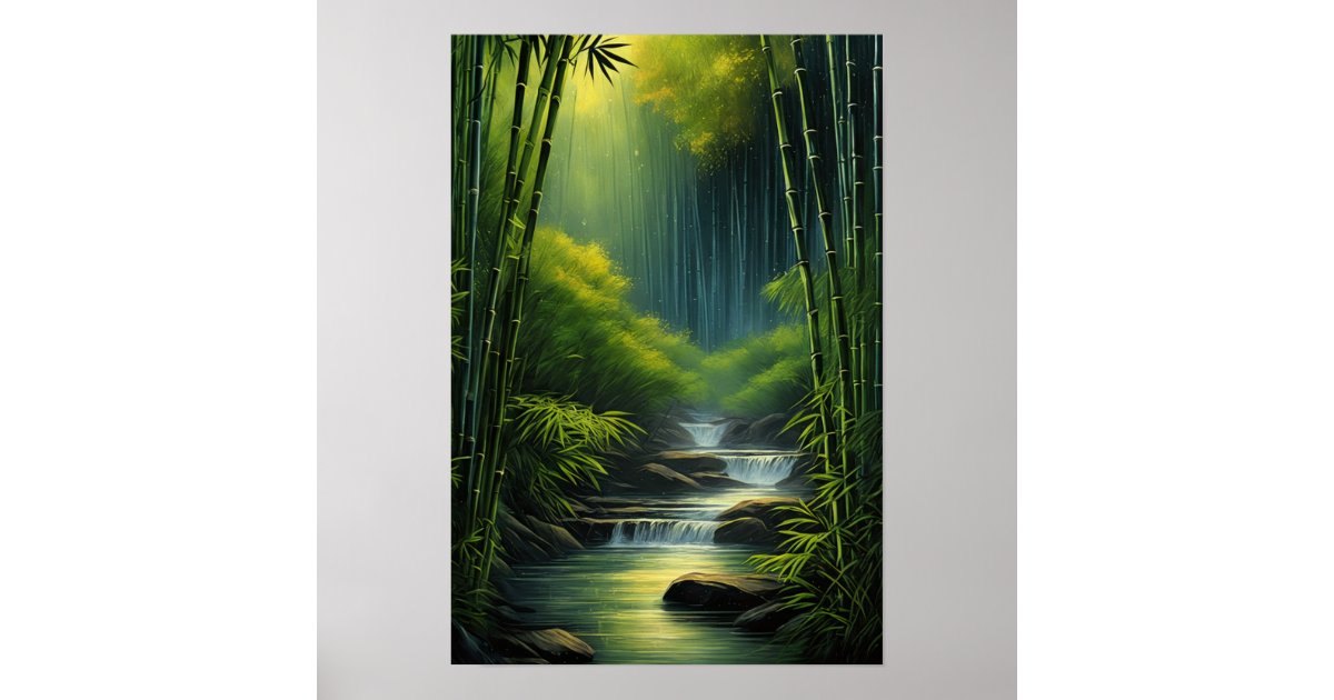Bamboo Whispers, Small Cascade's Serenade Poster | Zazzle