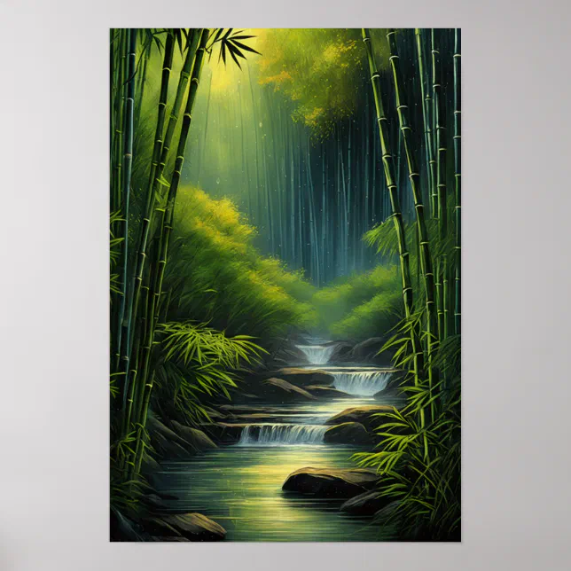 Bamboo Whispers, Small Cascade's Serenade Poster | Zazzle