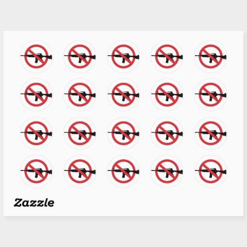 Ban Assault Rifles - No Symbol Red Line Classic Round Sticker | Zazzle