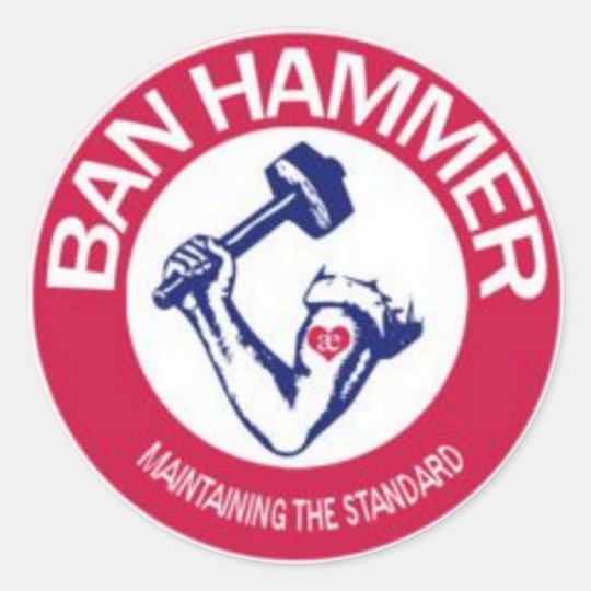 BAN HAMMER STICKERS | Zazzle.com