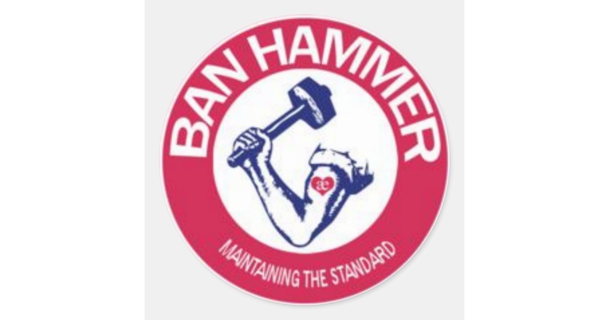 BAN HAMMER STICKERS | Zazzle