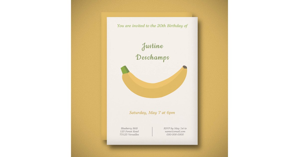 Banana Birthday Invitation | Zazzle