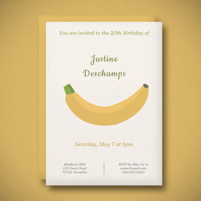 Banana Birthday Invitation | Zazzle