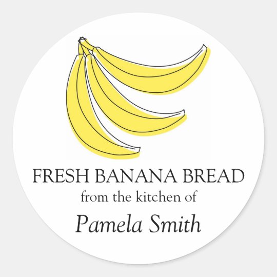Banana Bread Labels, From the Kitchen Of... Classic Round Sticker ...